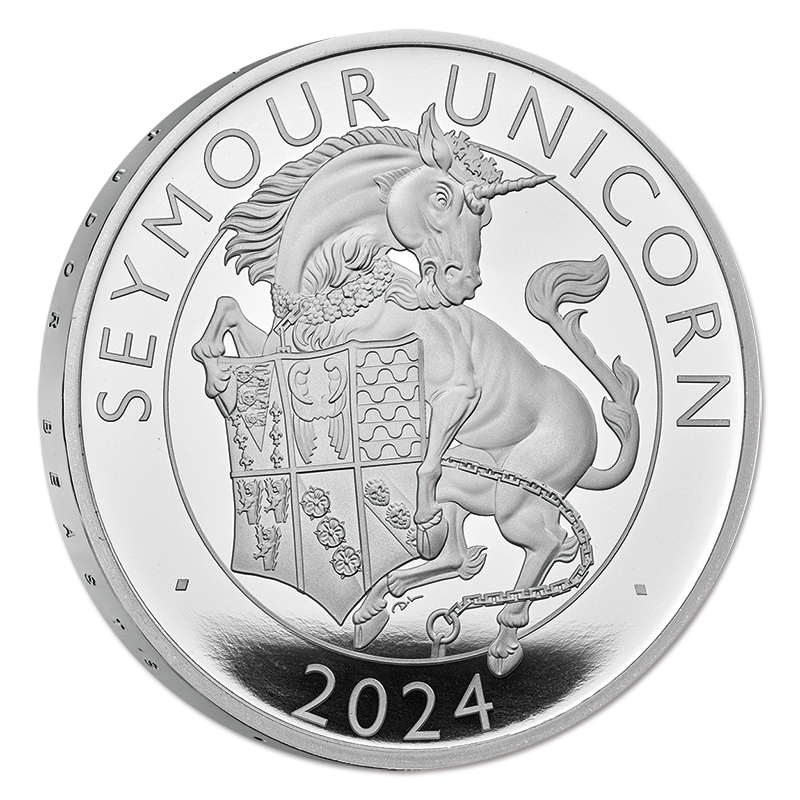 切手・趣味の通信販売｜スタマガネット テューダー家紋章の獣コレクション シーモアのユニコーン1オンスプルーフ銀貨: コイン・紙幣・関連グッズ